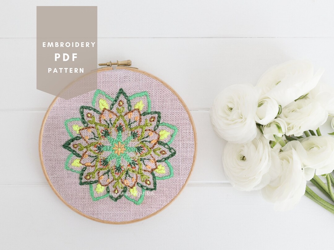 Mandala Embroidery Pattern and Guide, Digital Download - Etsy
