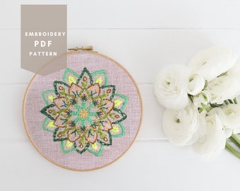 Mandala Embroidery Pattern and Guide, Digital Download - Etsy