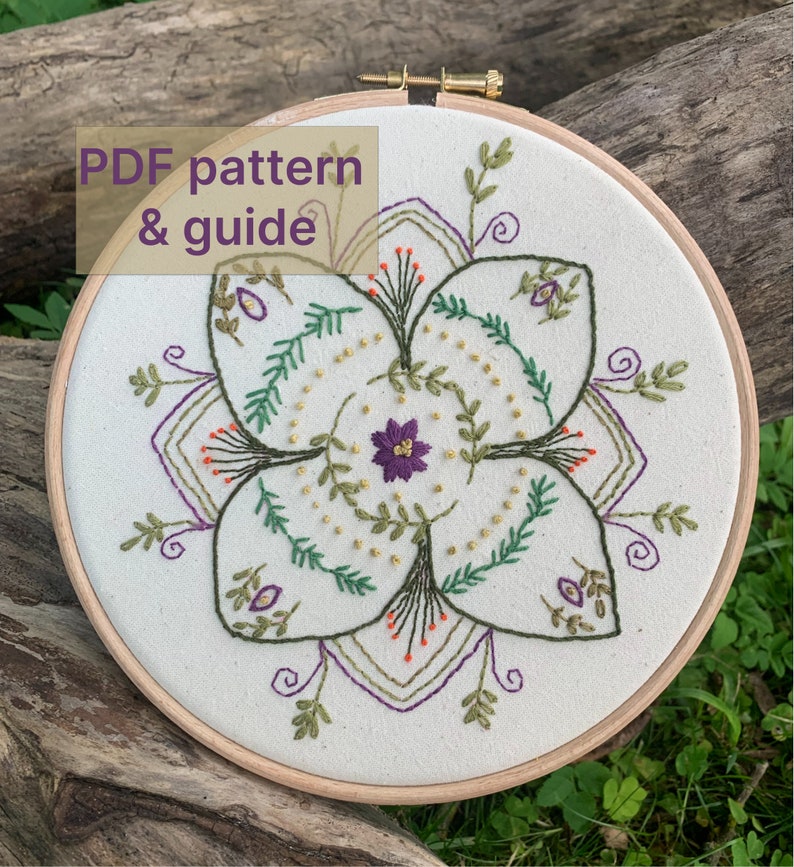 Mandala Embroidery Pattern and Guide Beginner Embroidery PDF - Etsy