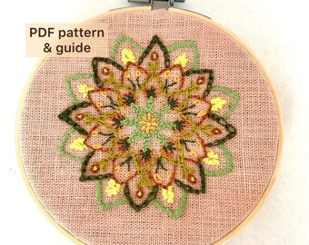 Mandala Embroidery Pattern and Guide Digital Download - Etsy