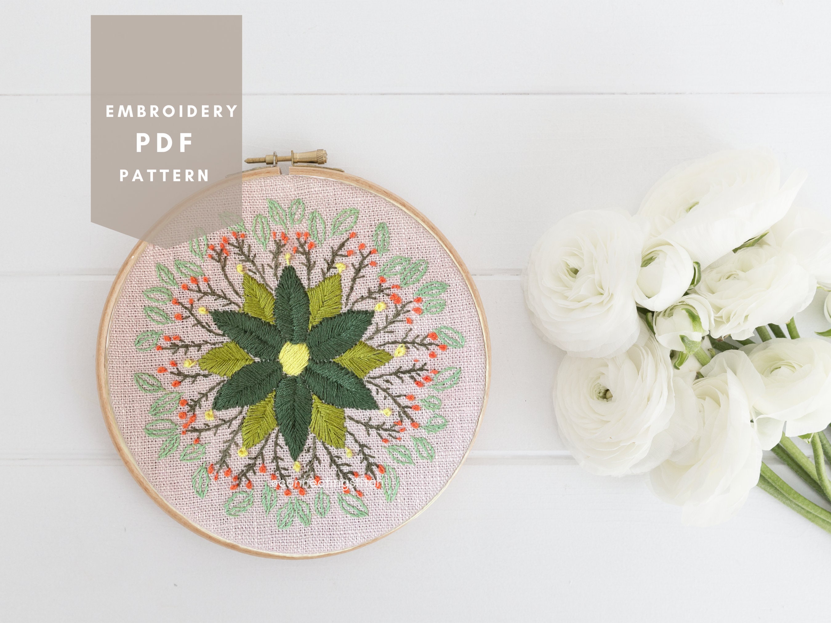 Mandala Embroidery Pattern and Guide, Digital Download - Etsy