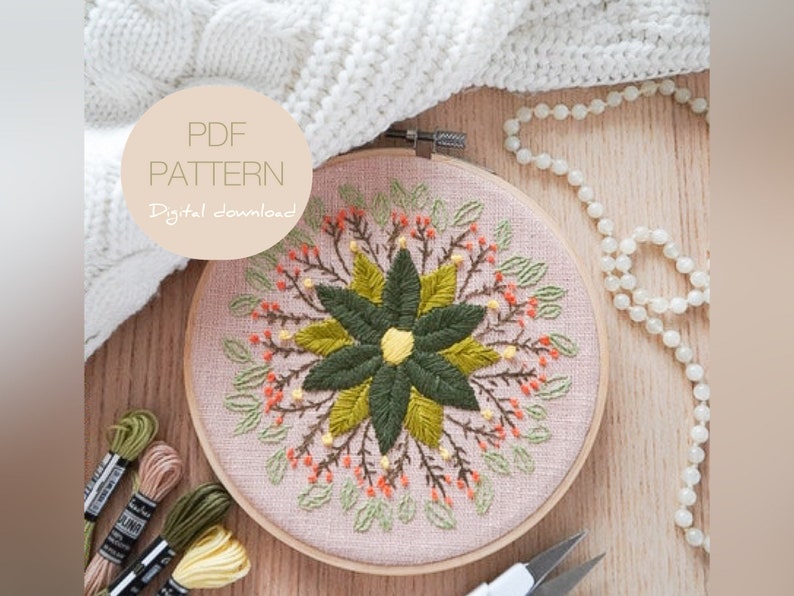 Mandala Embroidery Pattern and Guide Digital Download - Etsy