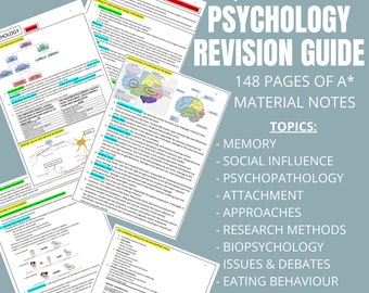 Research Methods Psychology A Level Revision Topic Notes for AQA AS and ...