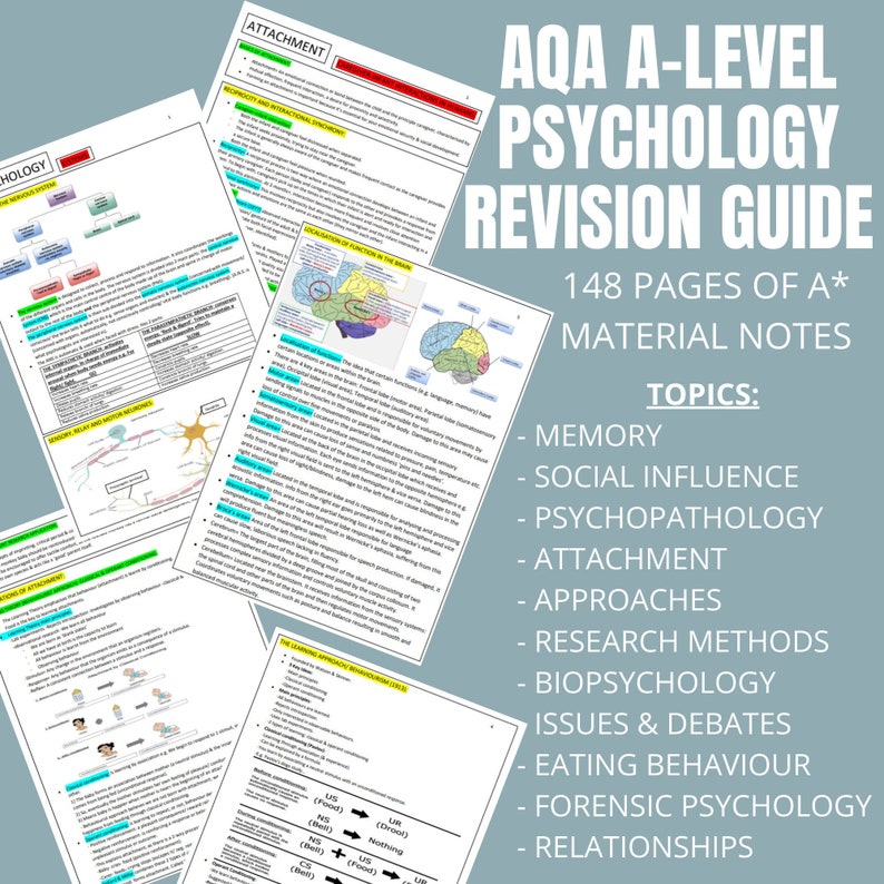 Psychology Revision Notes & Guide - A-level AQA - Etsy
