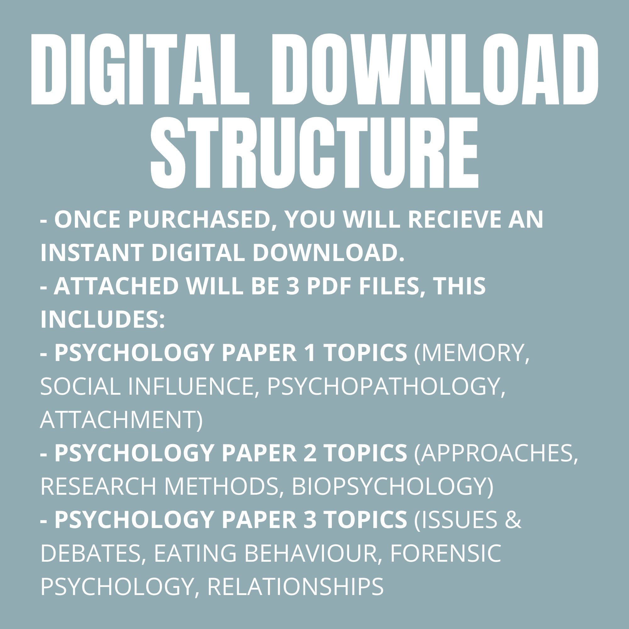 Psychology Revision Notes & Guide - A-level AQA - Etsy