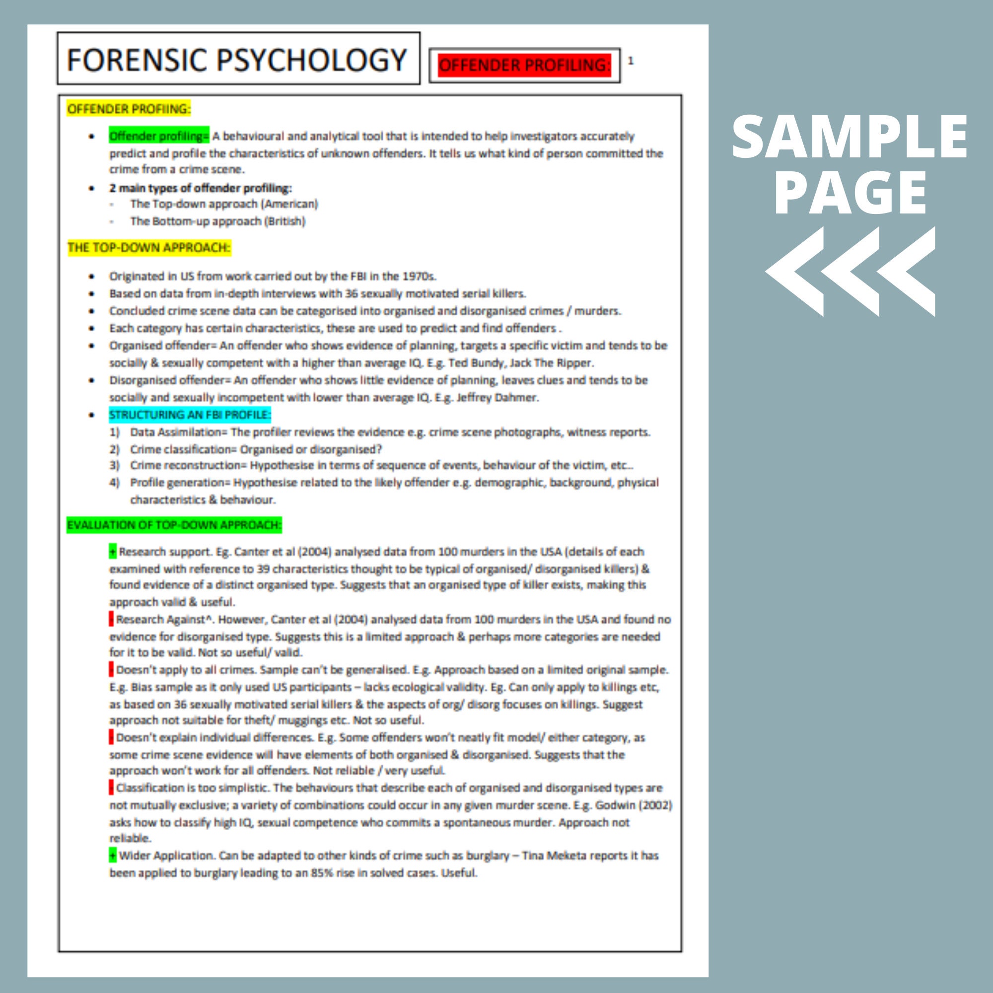 Psychology Revision Notes & Guide - A-level AQA - Etsy