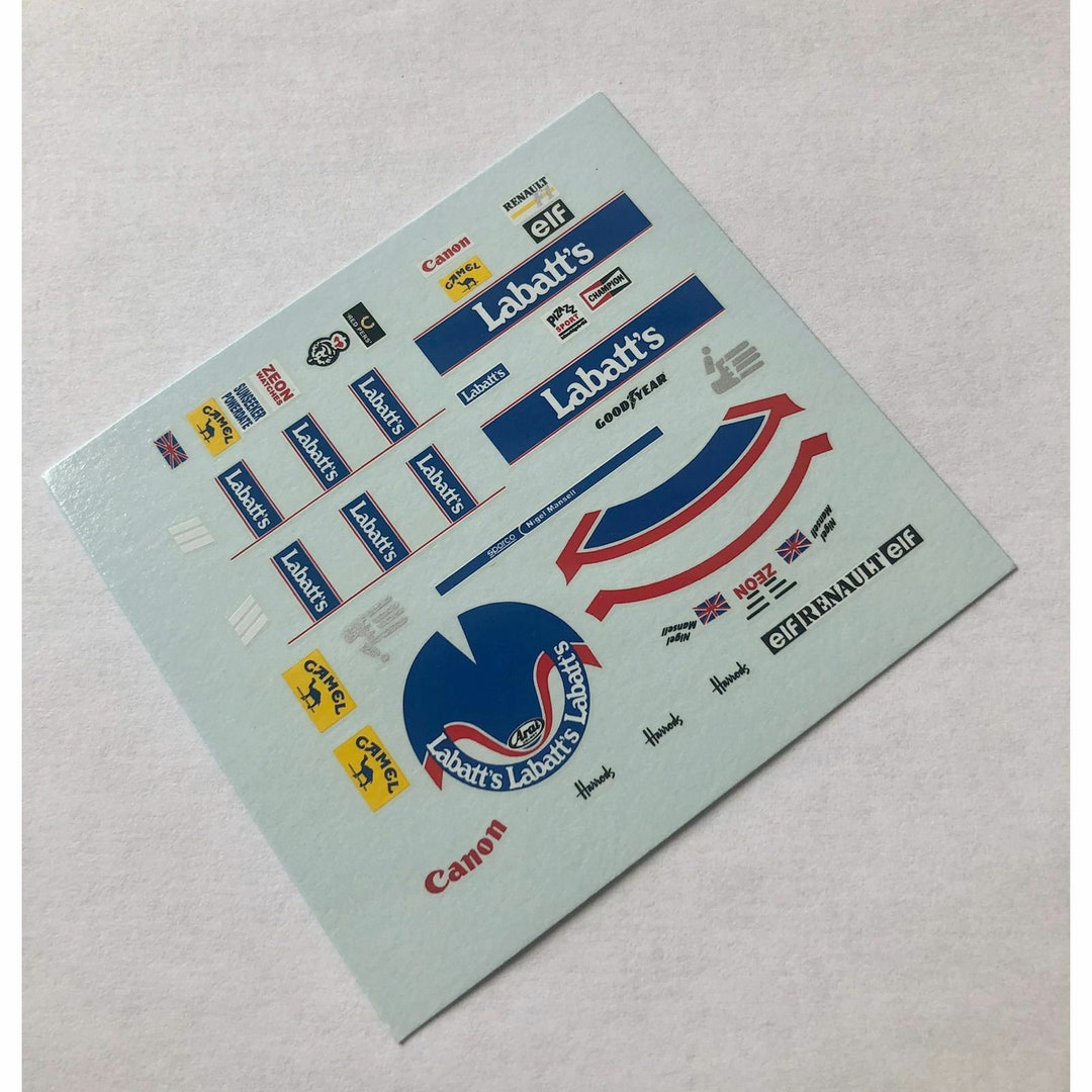 1:18 Decals Decals 1/18 Scale NIGEL MANSELL WILLIAMS F1 Driver - Etsy