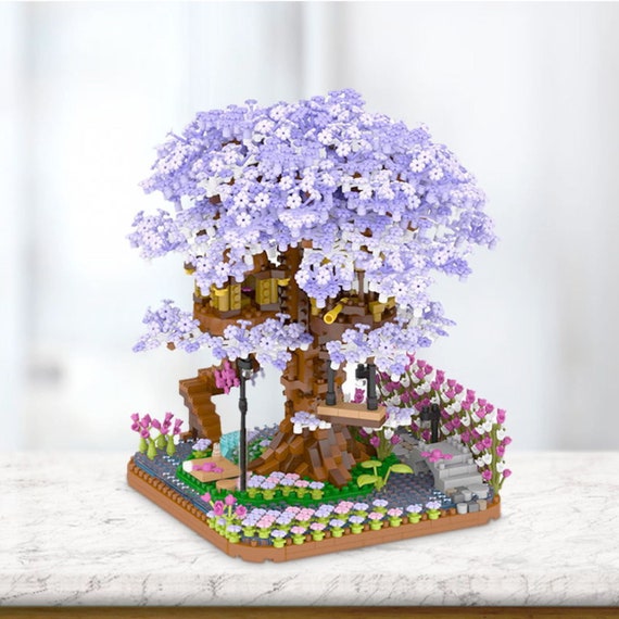 MOC Architecture Purple Sakura Tree House Swing Flower Garden - Etsy