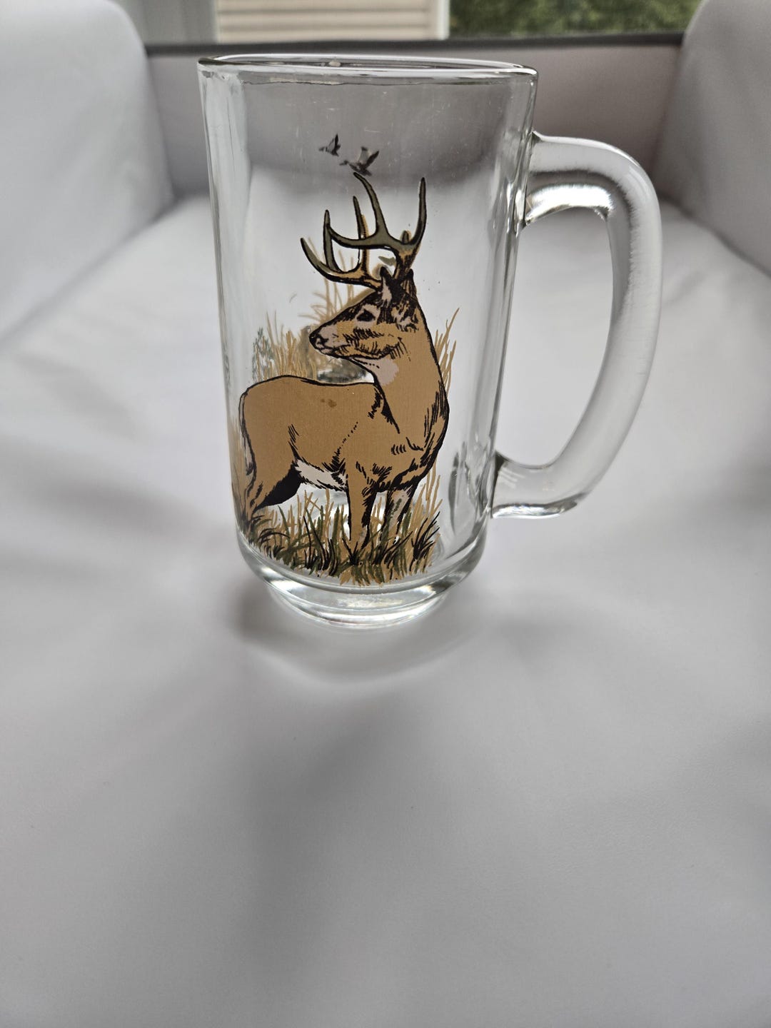 Vintage Deer Glass Mugs – Set of 5 – Wildlife Hunting Scene – Rustic ...