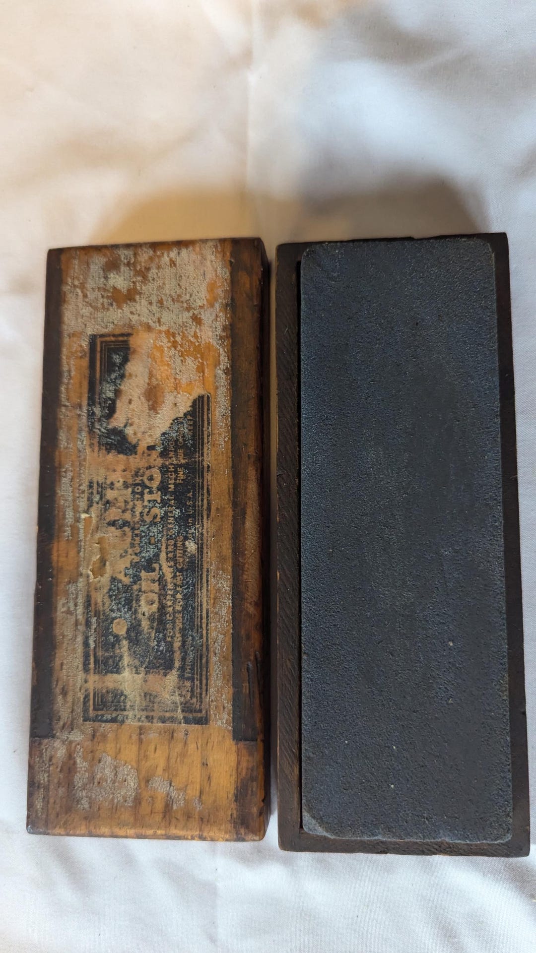 Antique Sharpening Stone in Wooden Box Vintage Oilstone With Label - Etsy