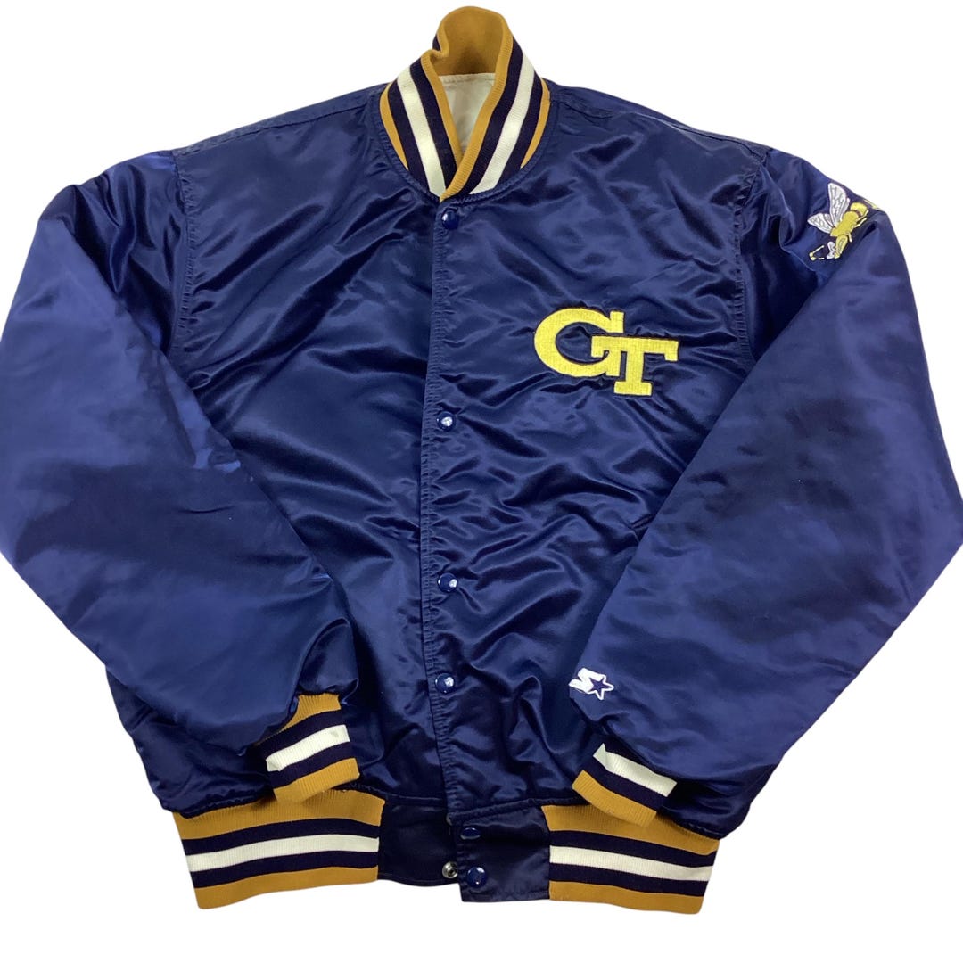 Vintage Georgia Tech Starter Satin Bomber Jacket. Made in the USA. 80s ...