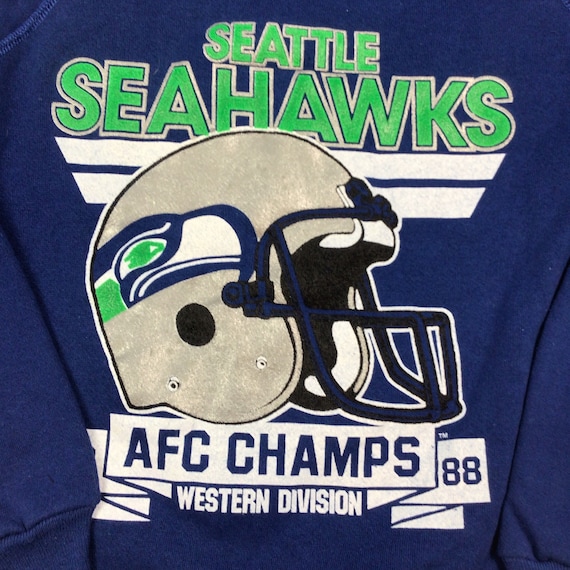 1988 Seattle Seahawks vintage football champs Crewnec… - Gem