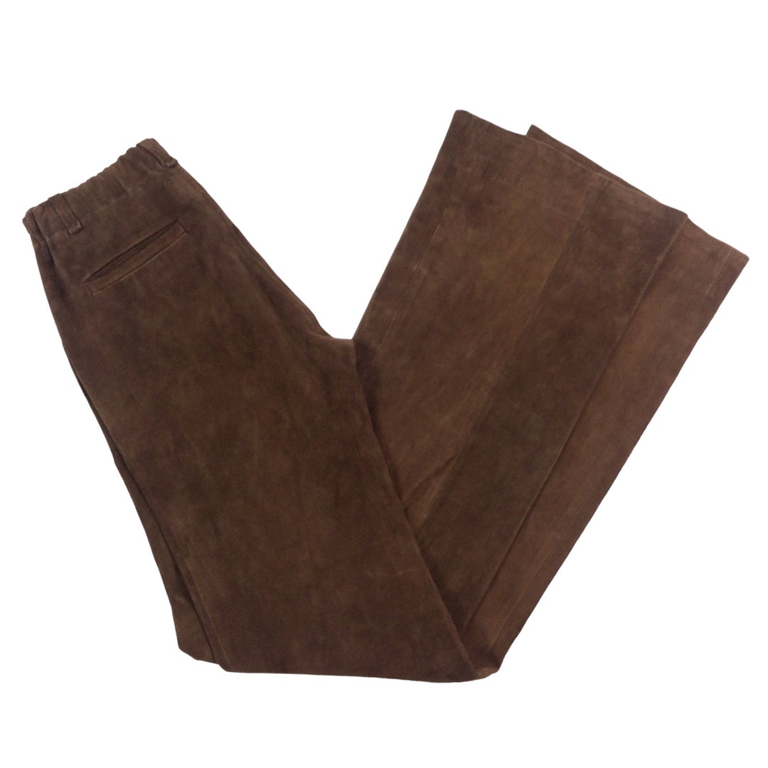 Stouls Paris Flare Suede Leather Pants.tagged as a Small - Etsy