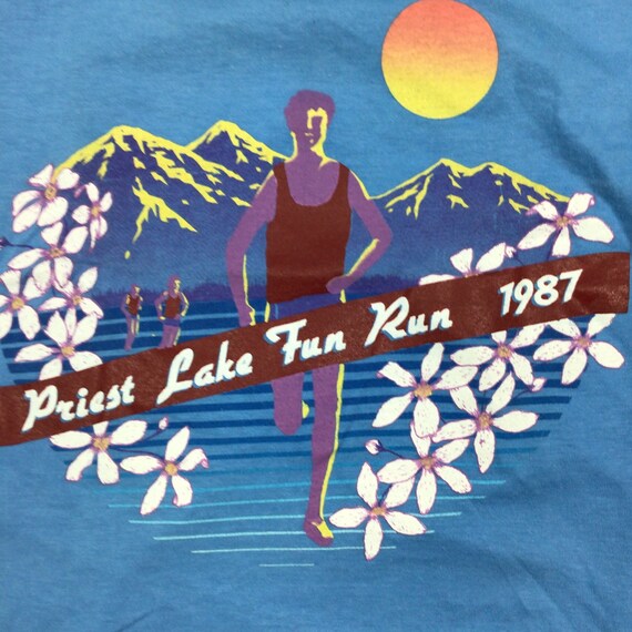 Vintage 1987 Priest Lake Idaho fun run single stitch … - Gem