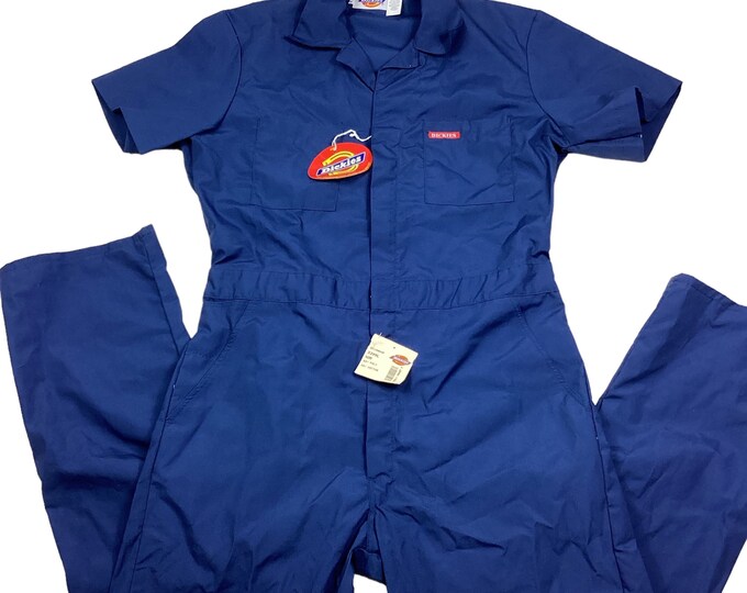 Vintage Dickies Short Sleeve Coveralls Deadstock Tag Still On 90s Early 2000s Zipsnap
