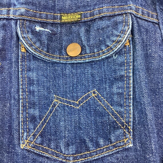 Vintage Maverick bluebell 70s denim trucker jacket. M… - Gem