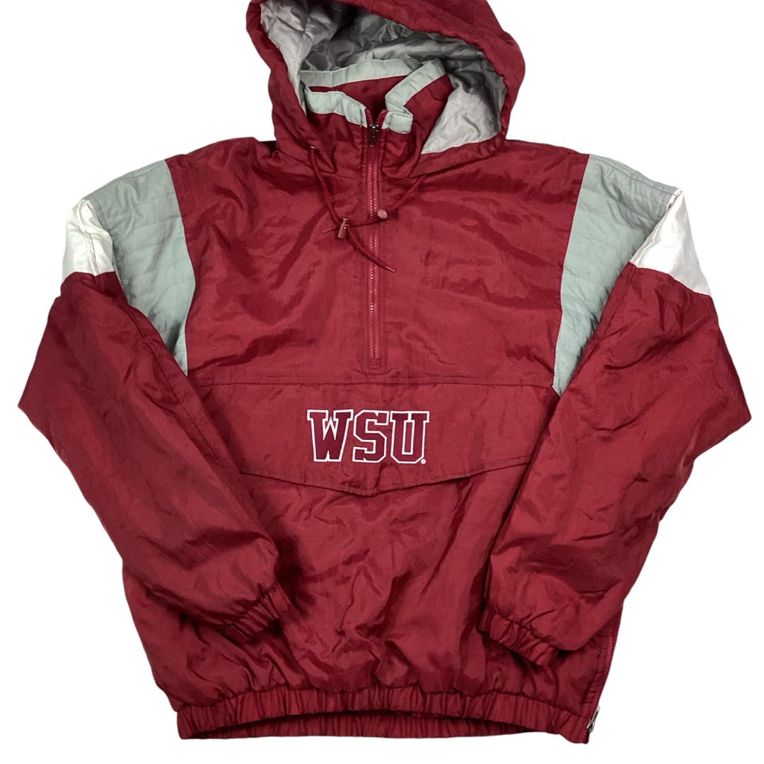 Vintage Washington State Cougars Hooded Pull Over Puffer Jacket ...