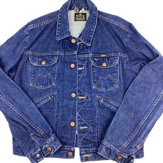 Vintage Maverick bluebell 70s denim trucker jacket. M… - Gem