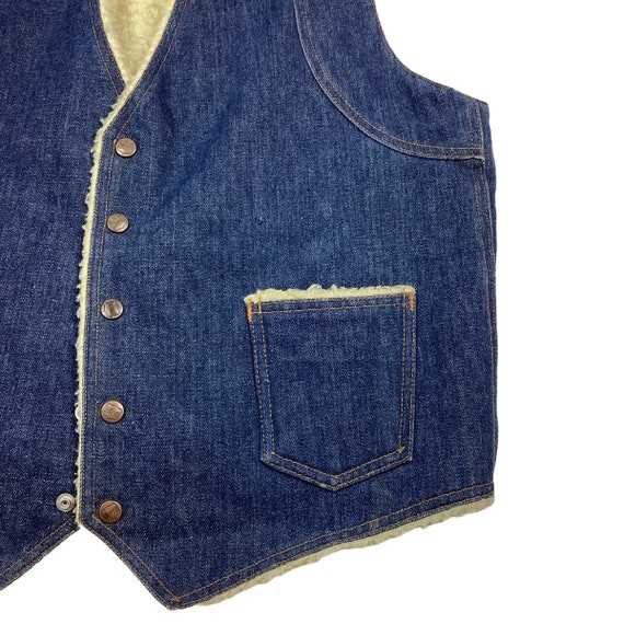 Vintage Big Smith 70s denim Sherpa vest. Tag removed,… - Gem