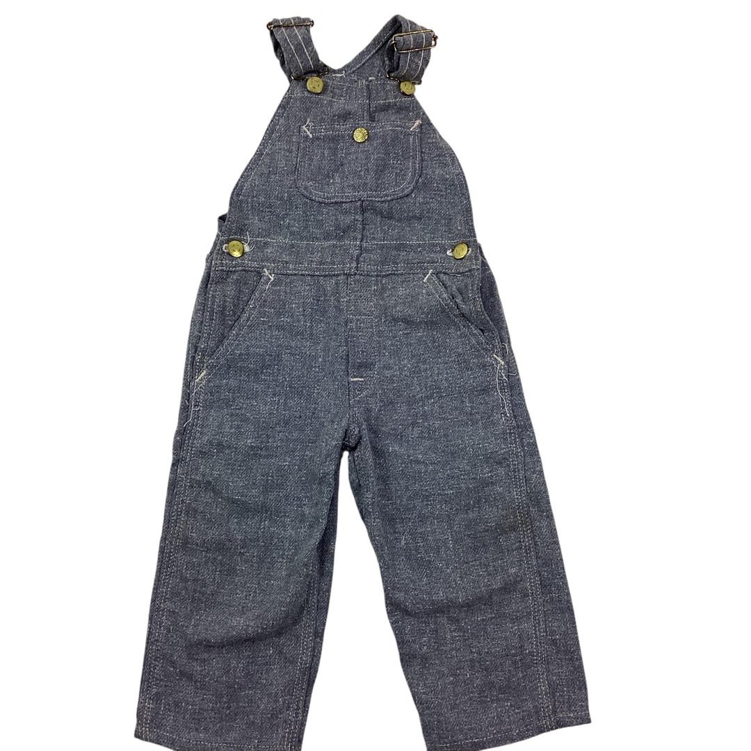 Vintage KEY Lightweight Denim Overalls. Size and Material Tag is ...