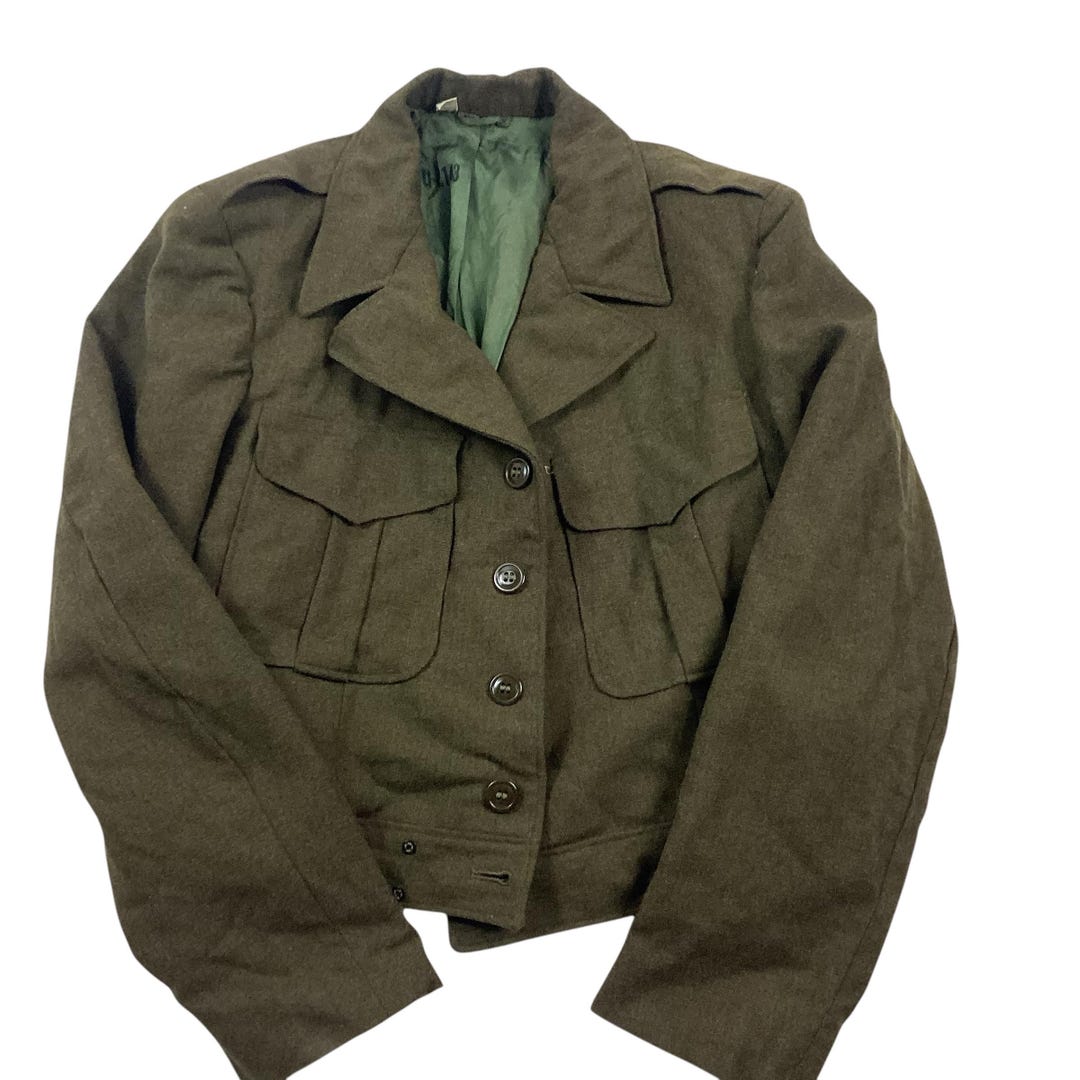 Vintage World War II Wool Military Field Jacket. Stunning! Patch on the ...