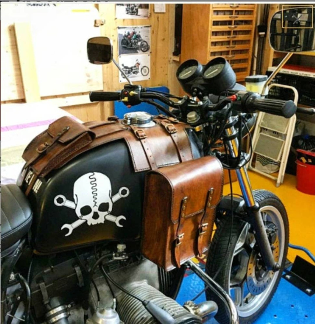 Bmw R45 R65 R80 R100 Leather Tank Bags With Documents Holder Cafe Racer ...