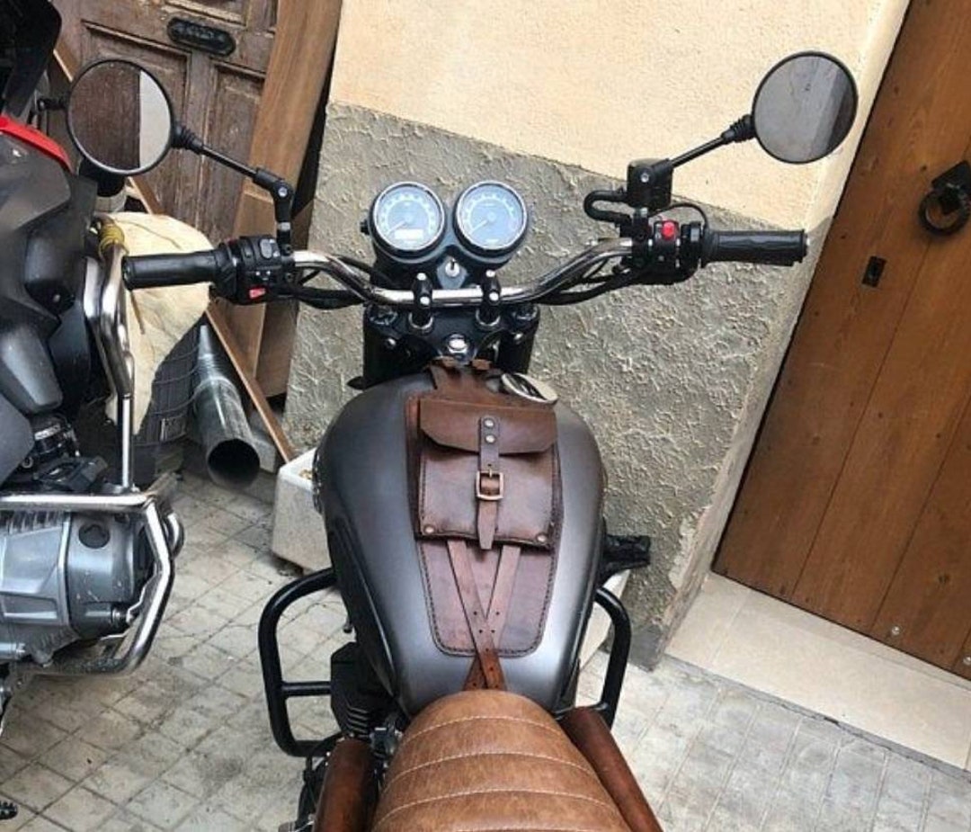 Triumph Bonneville Scarmbler Thruxton Dark Walnut Leather Tank Pad ...