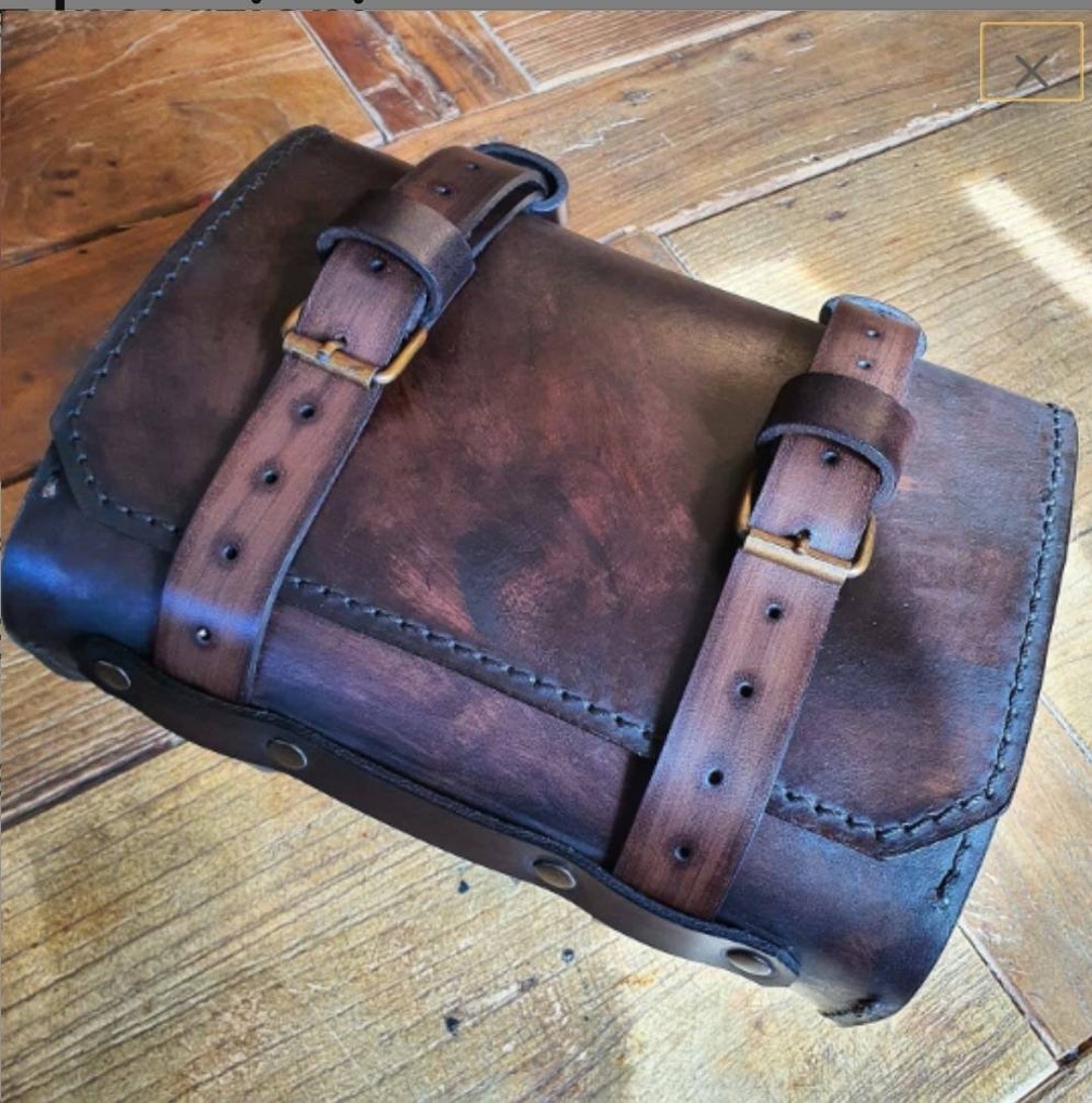 BMW R100 GS Tool Bag. Dark Walnut Tuscan Leather. Handmade in Italy. - Etsy