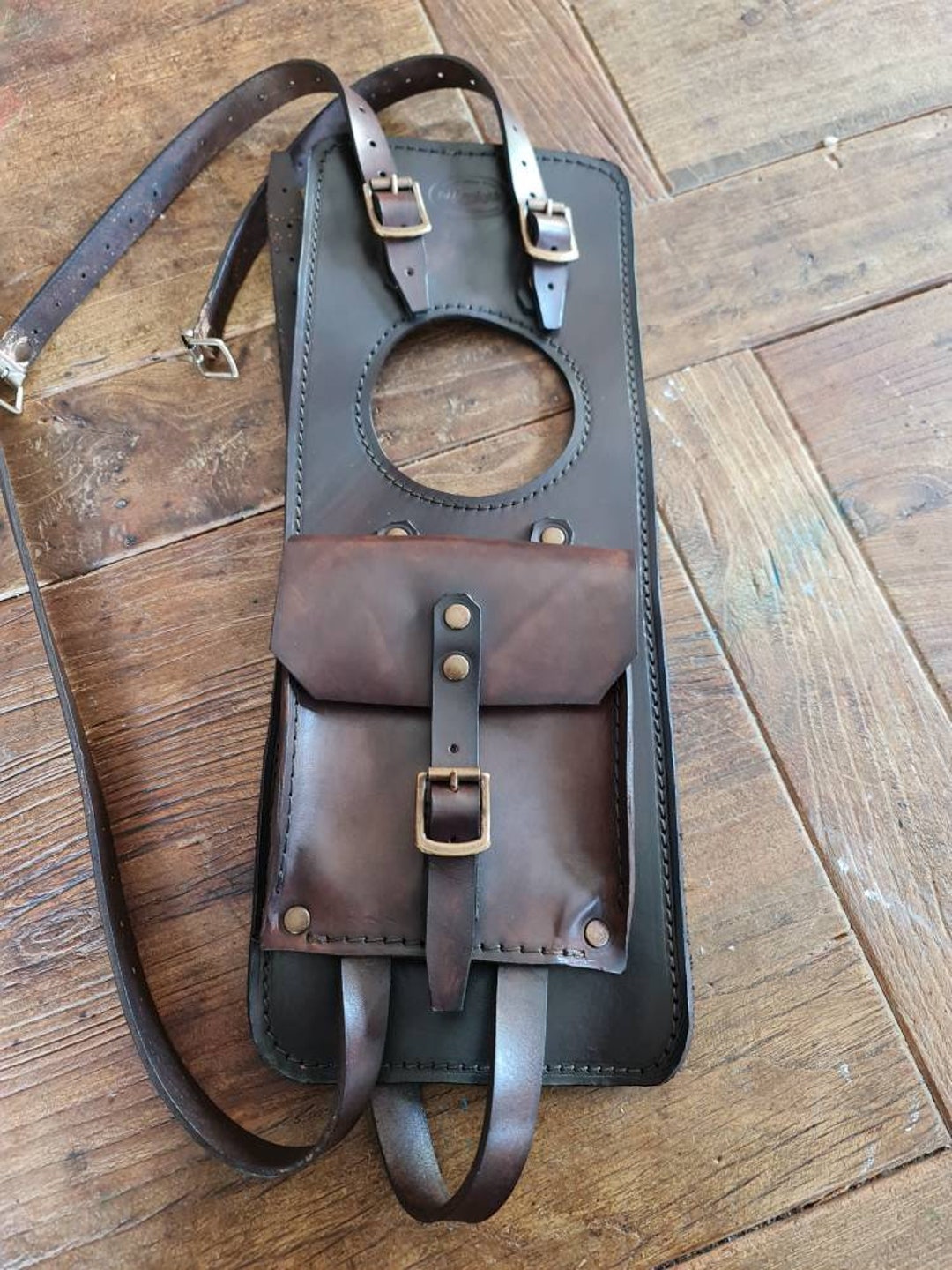 BMW R45 R65 R80 R100 Series Leather Tank Belt and Document Bag Cafe ...