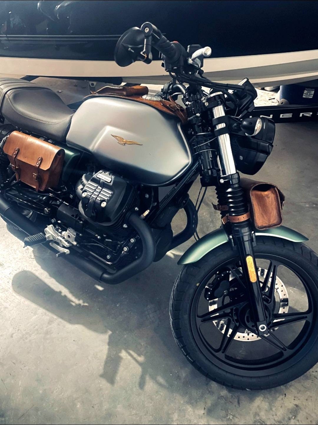 Cafe Racer Scrambler Custom Enduro Leather Fork Bag Fork Bag for Cafe ...