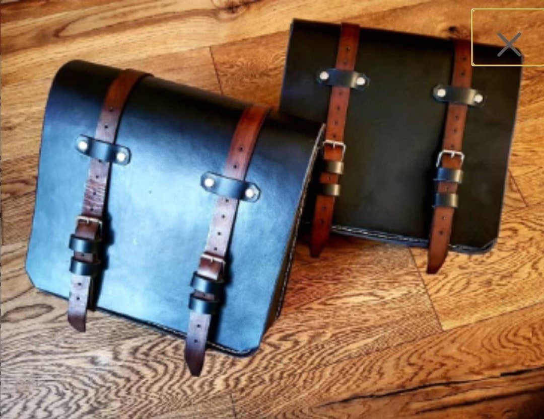 Side Bags Motorcycle Café Racer Scrambler Custom Special. Aged Leather ...