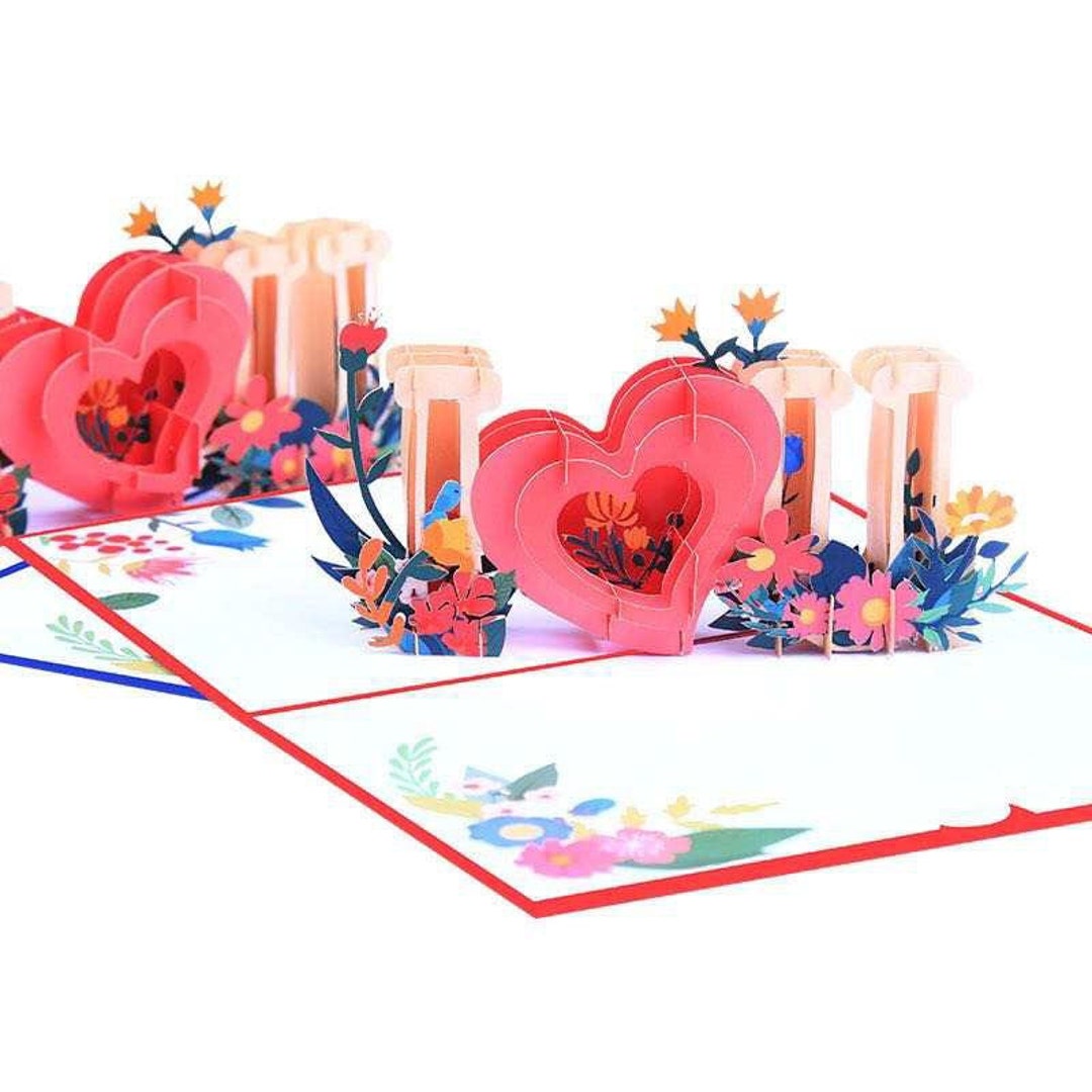 Paper Love 3D Pop up Card, With Pop up Letters "i Love You", for ...