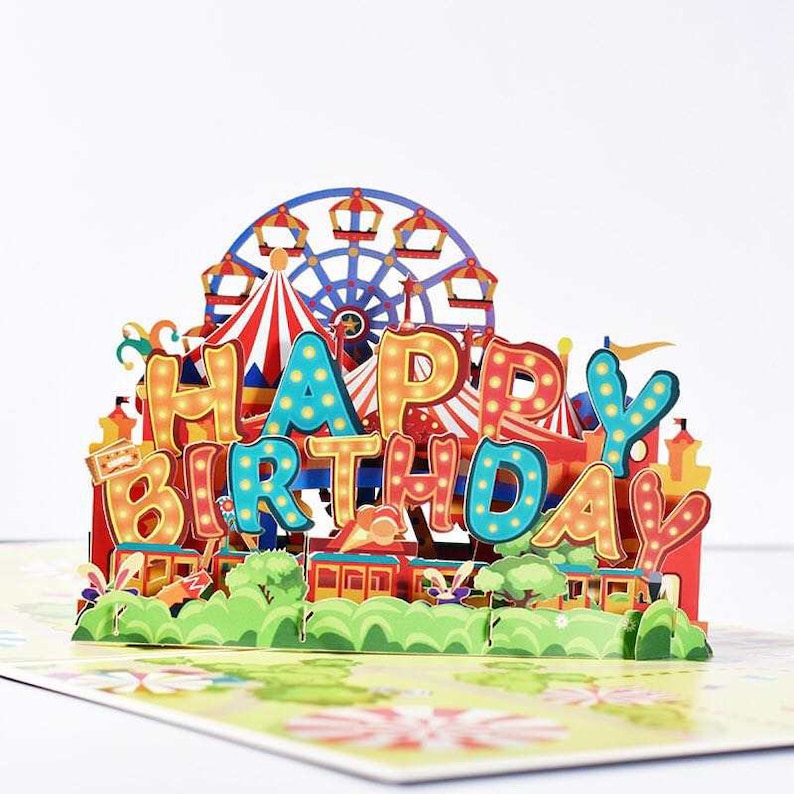 Happy Birthday Theme Park Ferris Wheel Pop up Card 3D Popup - Etsy