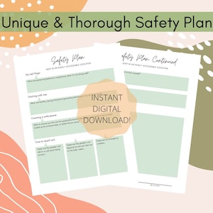 Printable Safety Plan Template (therapy, Crisis, High Risk, Suicidal ...