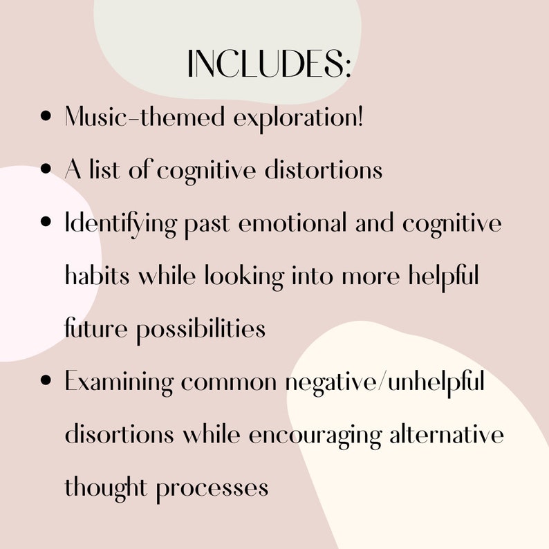 Printable Cognitive Distortions Bundle (mental Health, Therapy ...