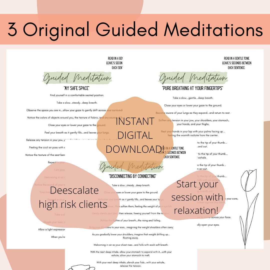 Printable Guided Meditations for Crisis or Any Session (safety Plan ...