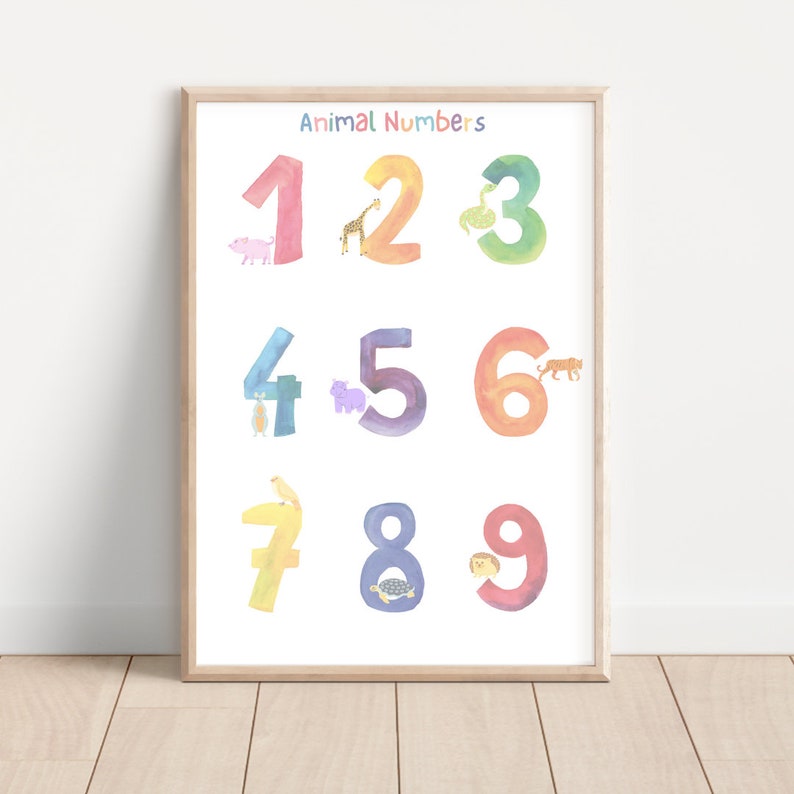 Animal Numbers Poster Digital Download Preschool Teacher Resources ...