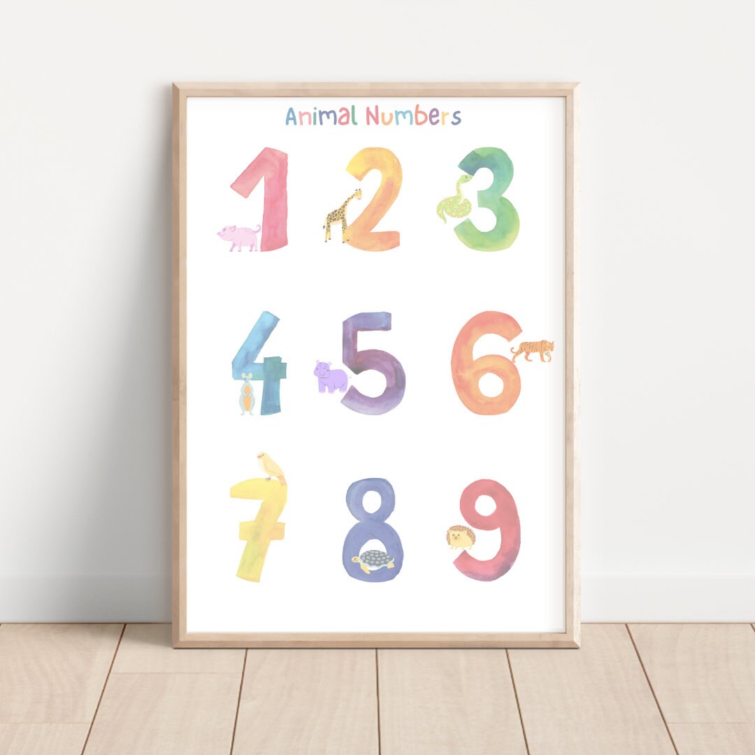 Animal Numbers Poster Digital Download Preschool Teacher Resources ...