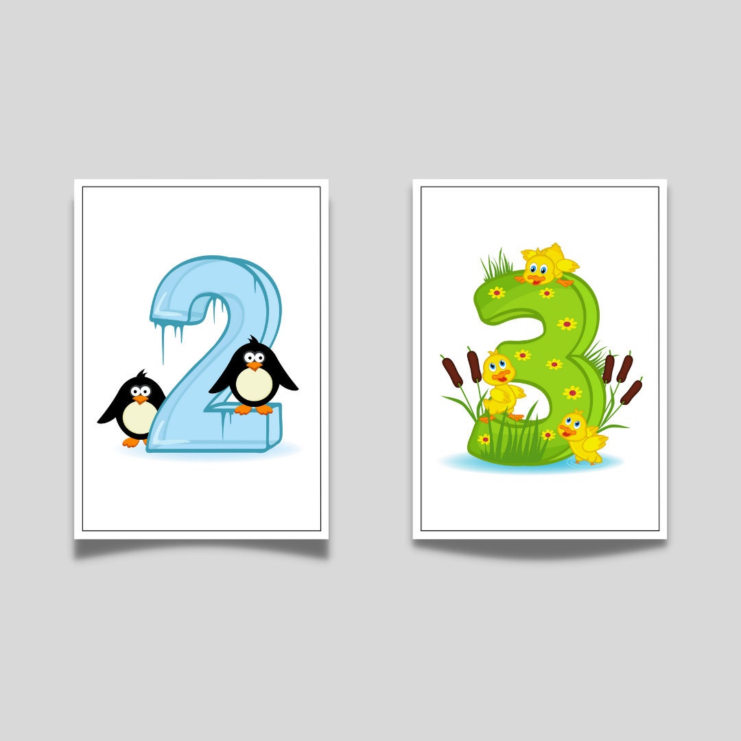 Learning Numbers Poster Flashcards Digital Download Preschool Teacher ...