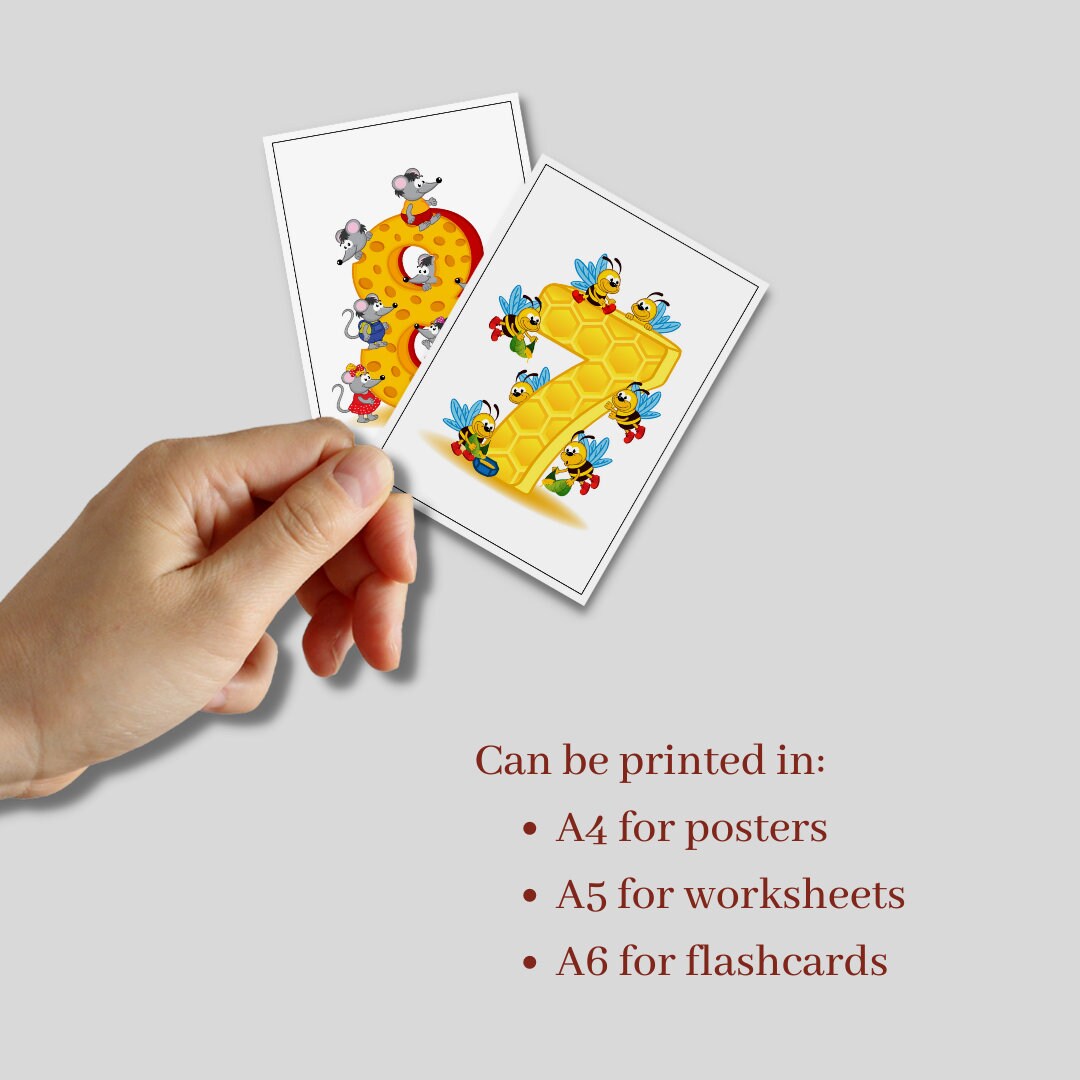 Learning Numbers Poster Flashcards Digital Download Preschool Teacher ...