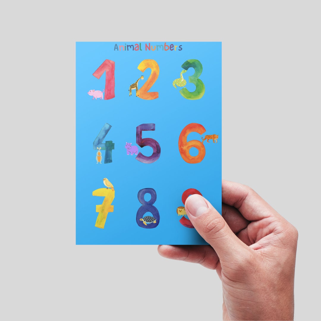 Animal Numbers Poster Digital Download Preschool Teacher Resources ...
