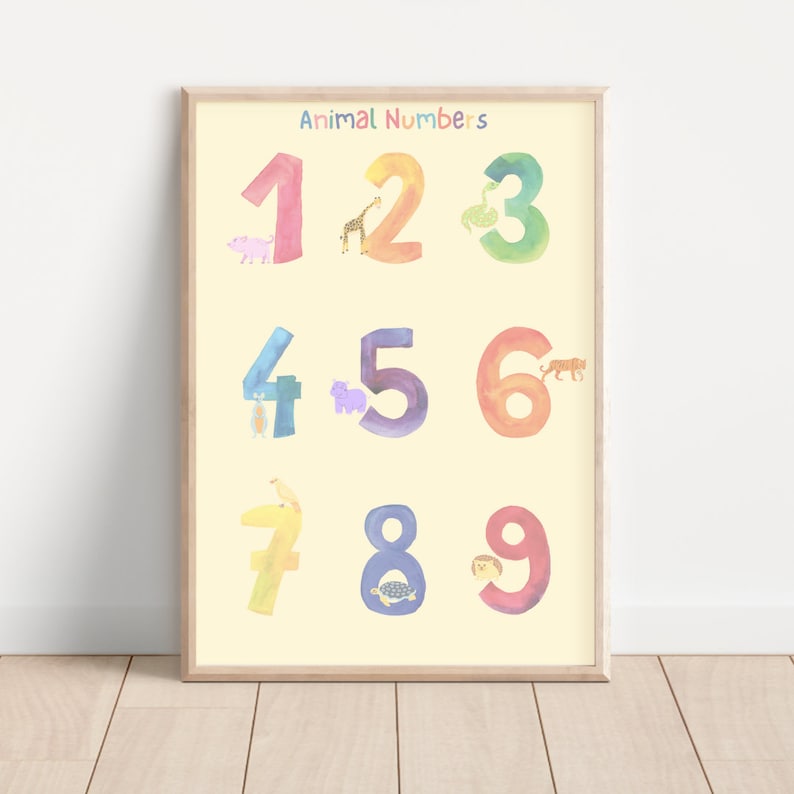 Animal Numbers Poster Digital Download Preschool Teacher Resources ...
