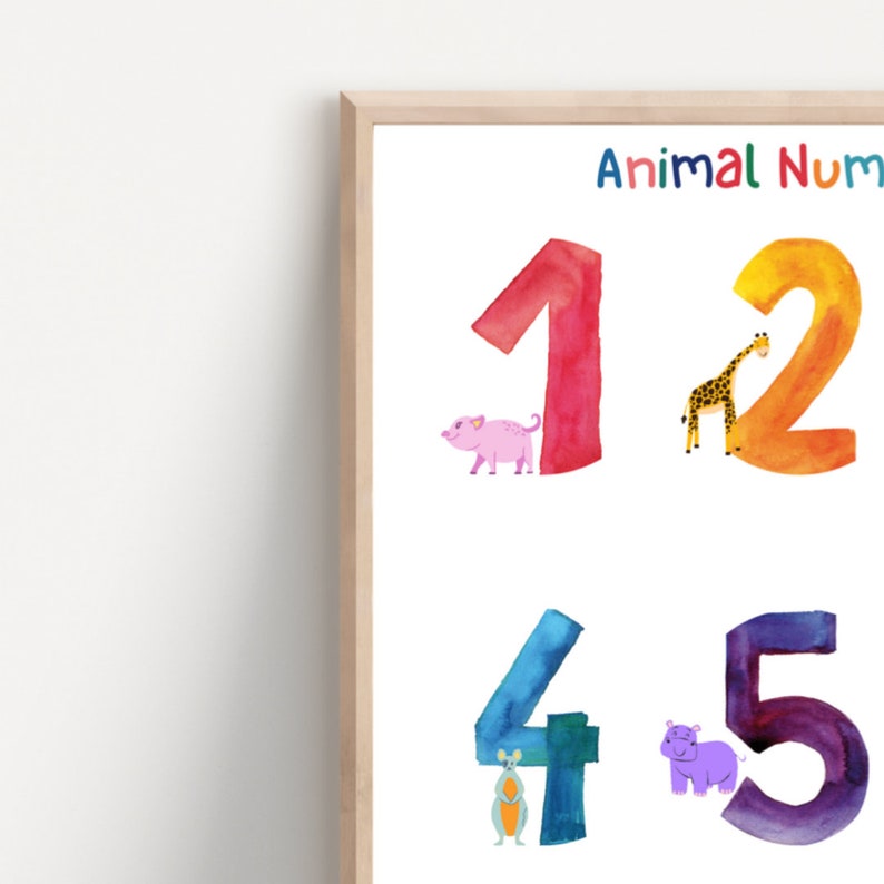 Animal Numbers Poster Digital Download Preschool Teacher Resources ...