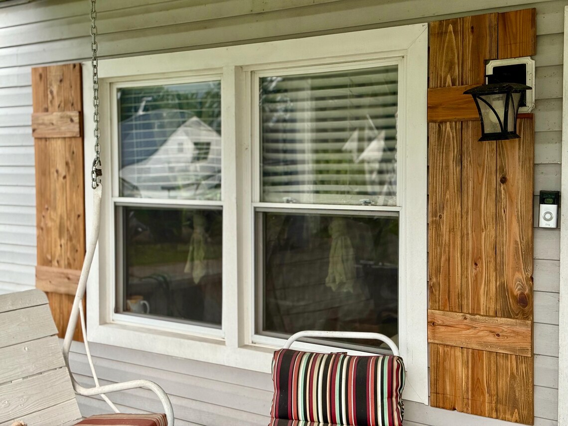 Rustic Farmhouse Cedar Wood Shutters – Custom Handmade, Exterior ...
