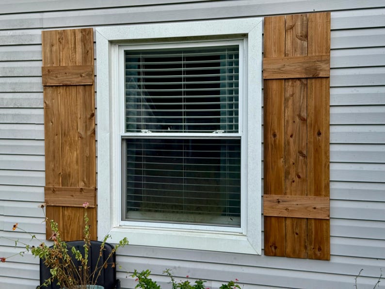 Rustic Farmhouse Cedar Wood Shutters – Custom Handmade, Exterior ...