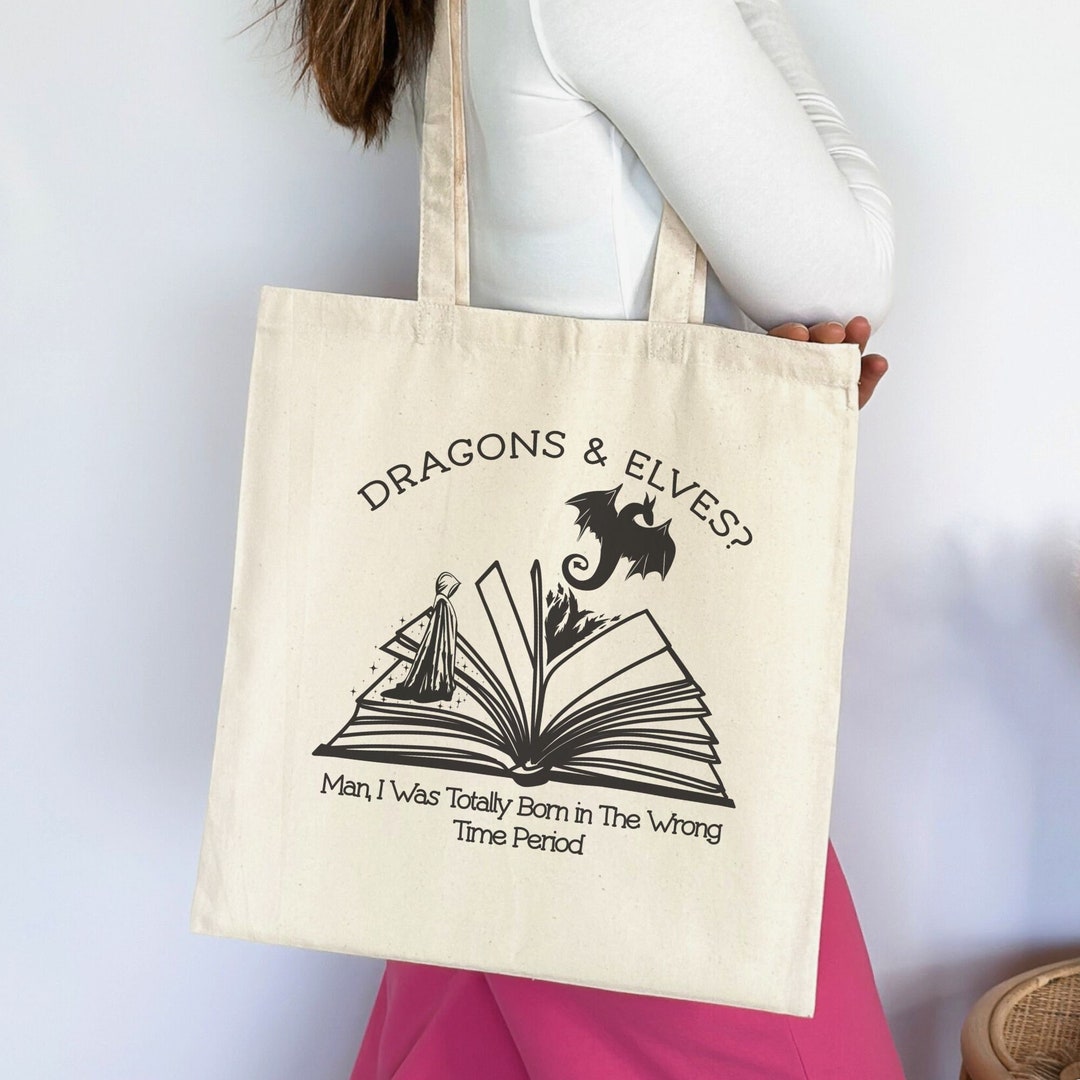 Mythical Creatures Library Tote: Dark Academia Book Lover Gift ...