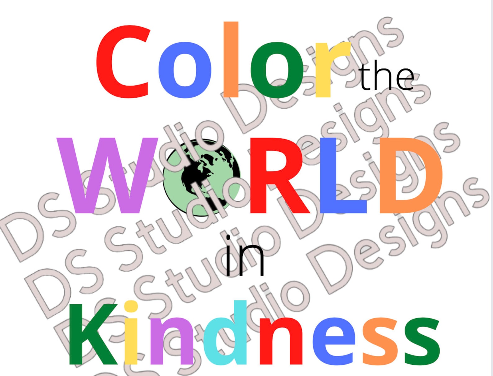 Color the World in Kindness Classroom or School Hallway Poster, Digital ...