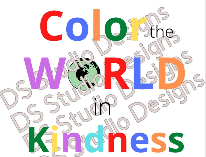 Color the World in Kindness Classroom or School Hallway Poster, Digital ...
