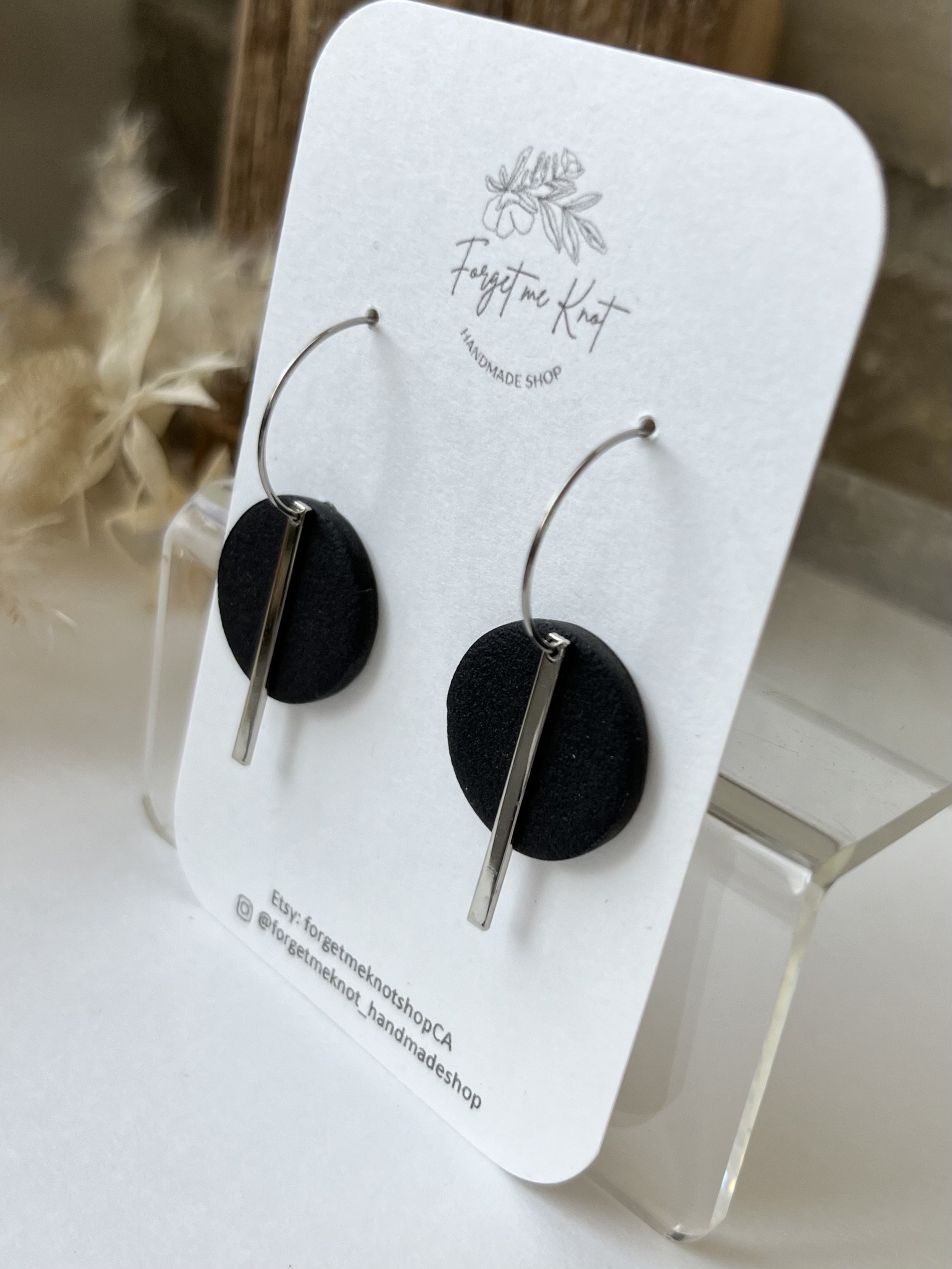 Chic Circle Handmade Polymer Clay Earrings - Etsy