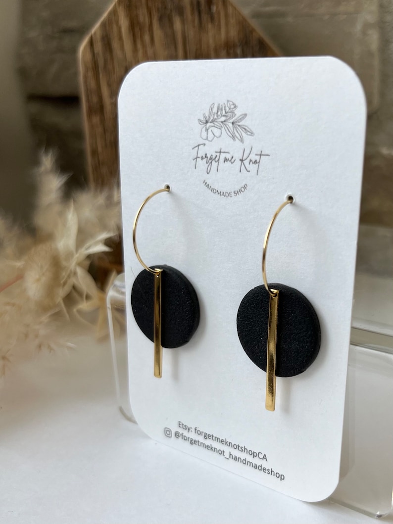 Chic Circle Handmade Polymer Clay Earrings - Etsy